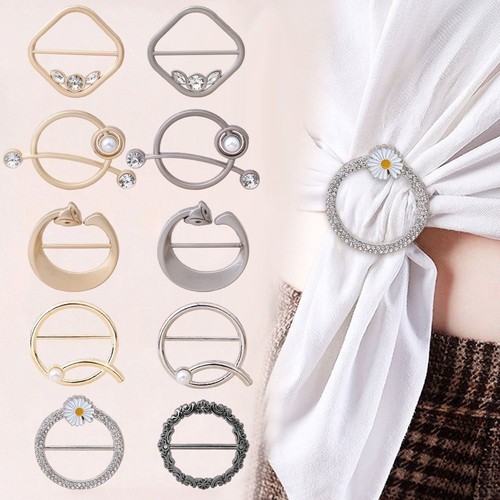 T-Shirt Clip Silk Clasp Clips Scarf Ring Waist Buckle Shawl Buckle ...