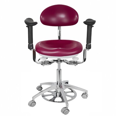 360° Swivel Mobile Dental Dynamic Chair Doctor's Stool Foot Control PU ...