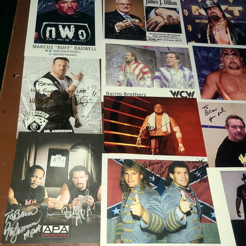 37 Signed Wrestlers Lot Autographs 8x10 Photos WWE WWF WCW ROH TNA WCW ...
