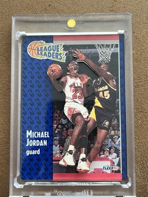Michael Jordan 1991 Fleer 3D 3-D Wrapper Redemption LL League Leader ...