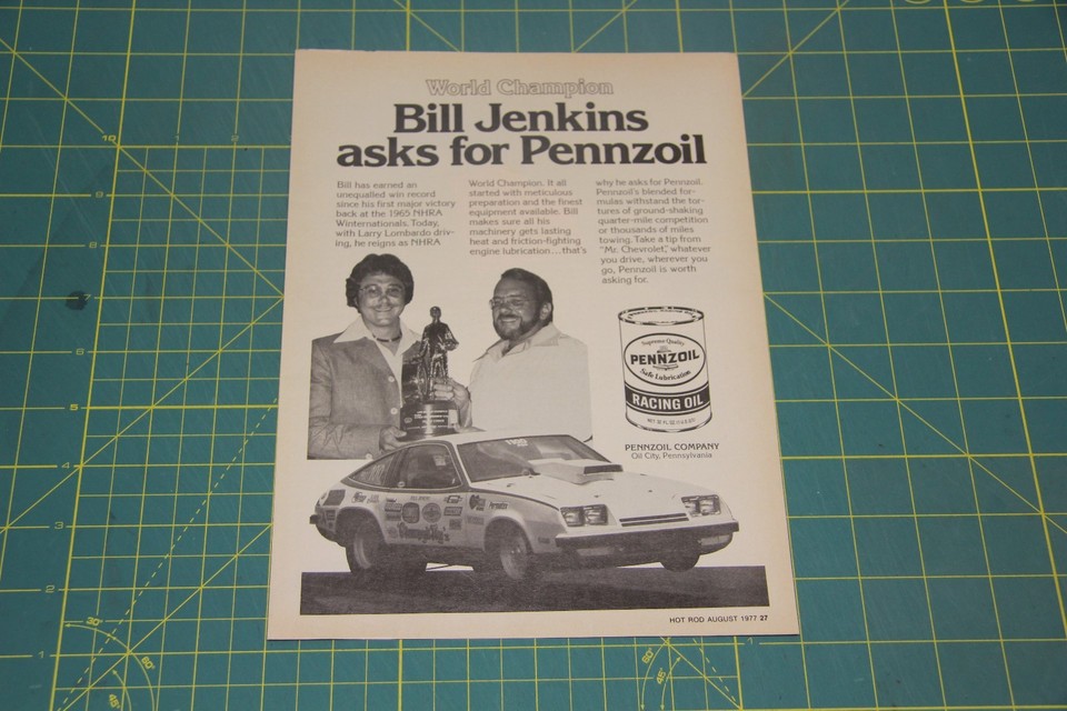 1977 Chevrolet Monza Grumpy's Toy Original Pennzoil Magazine Ad Bill ...