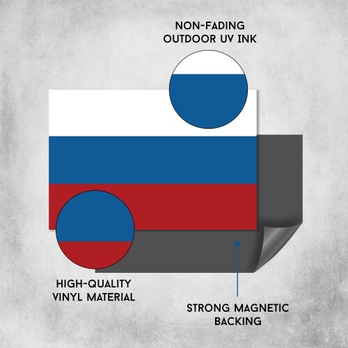 Russian Russia Flag Car Magnet Decal 4 x 6 Heavy Duty for Car Truck SUV ...