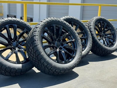 2024 GMC Sierra 1500 Yukon Denali 22" Wheels Rims 33 Tires Chevy ...