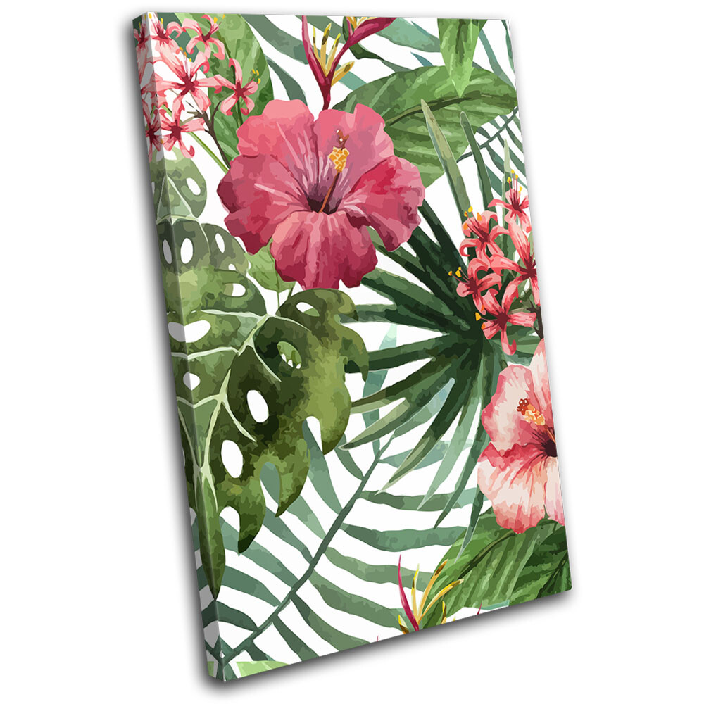 Canvas Tropical Flowers Tropical Plants Wall Art Canvas | Luxe Mirrors