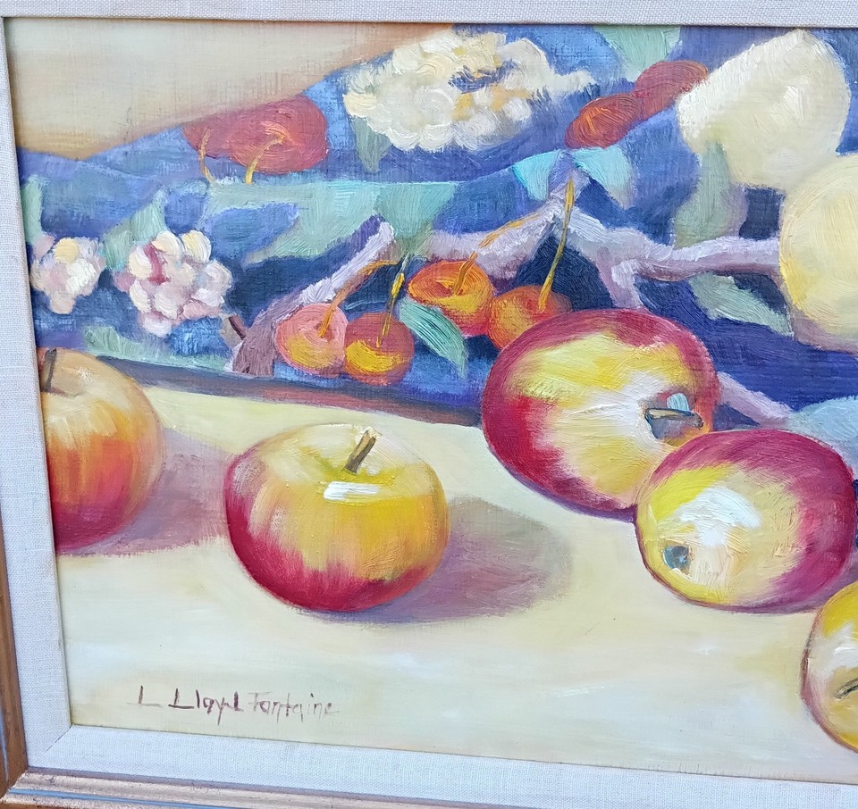 IMPRESSIONISTIC FRUIT STILL LIFE O/B SIGNED "L. LLOYD FONTAINE"/LISTED ...