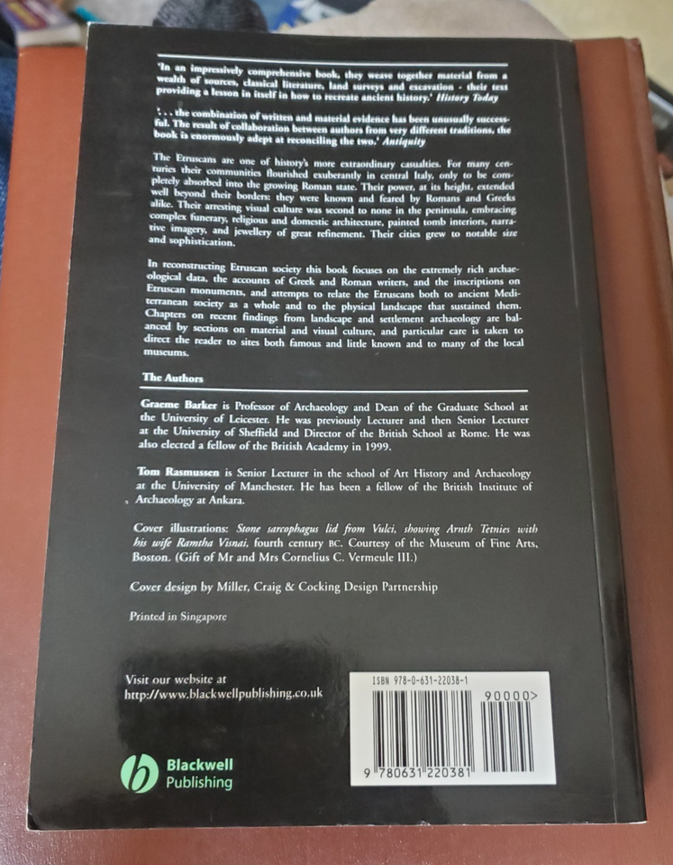 The Etruscans (Peoples of Europe)- Barker/Rasmussen- PB- Ancient ...