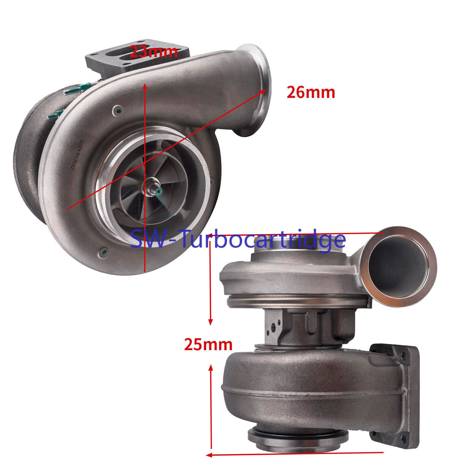GT45 TURBOCHARGER TURBO UNIVERSAL T4 3.5" V-BAND Turbine 1.05 A/R 77.6 ...