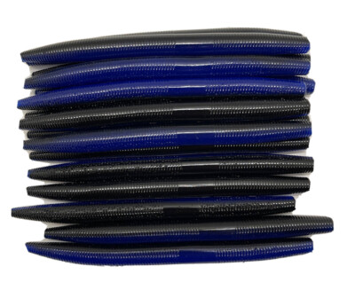 25 Count Lot 5" black blue Senko Style Stick Bait Soft Plastic Bass ...