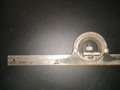 Vintage #46-222 Protractor with Stanley 12" Rule Bubble Level. Made USA ...