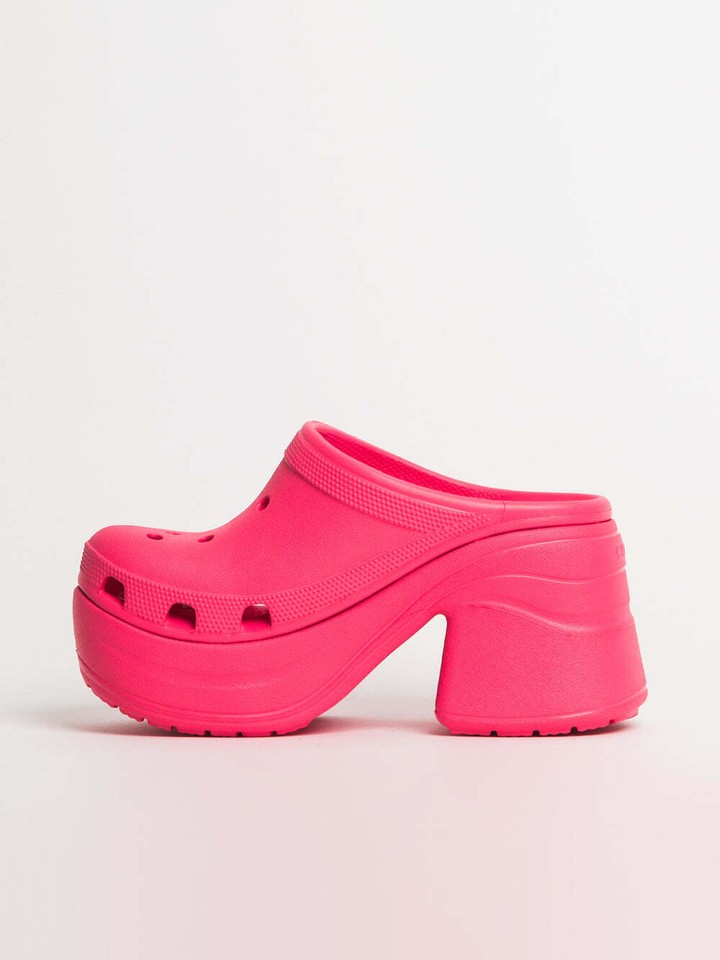 NEW! CROCS SIREN CLOG Women Hyper Pink Chunky Heel Comfort Slip On ...