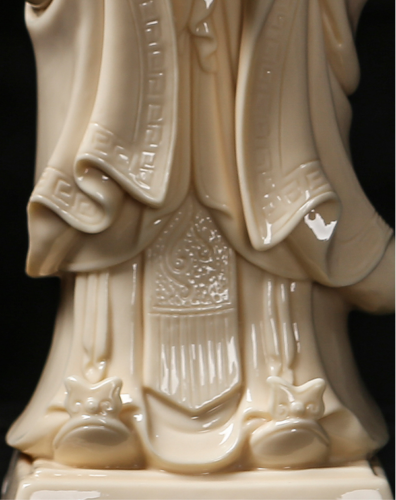 12" Dehua Porcelain Taoism Famous Old Man Lao-tzu Lao Zi Taishang ...