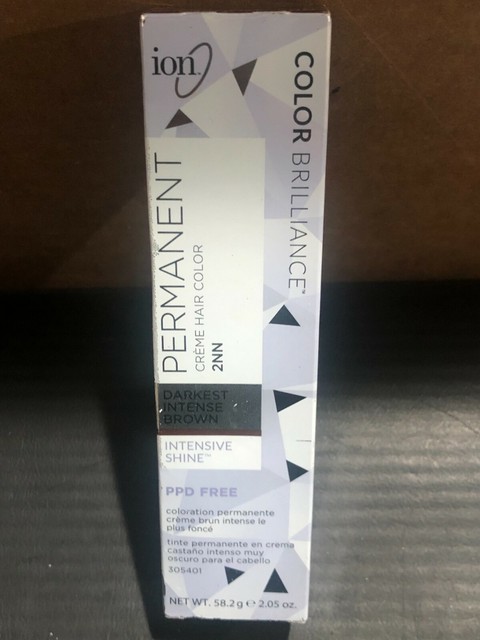 ION 2nn Darkest Intense Brown Permanent Creme Hair Color for sale ...