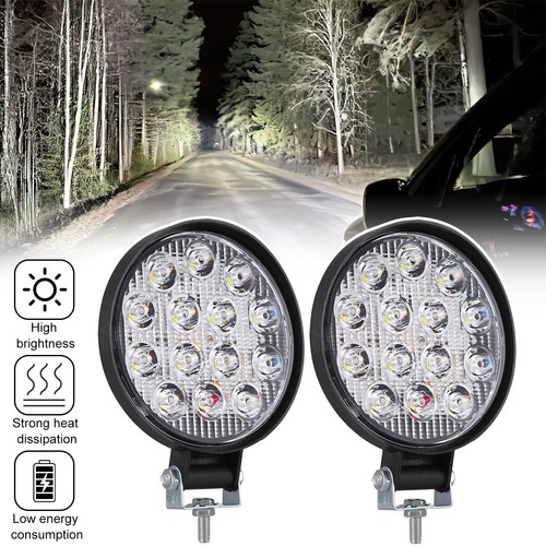 Pair 4.4" inch Round LED Work Lights Bar Spot Flood Fog Driving Lamp ...
