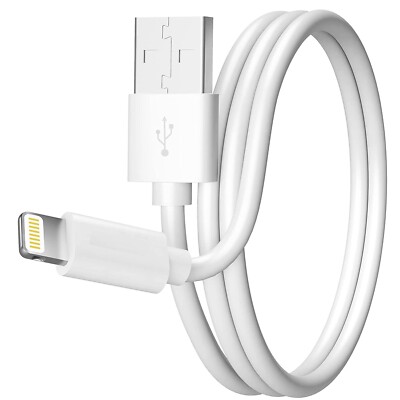 For iPhone 5 6S 7 8 Plus Charger Cord 6ft USB Cable Power Wire Long ...