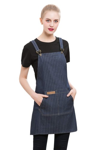 Denim Cross-Back Chef Bib Apron with Pockets for Men and Women Blue ...