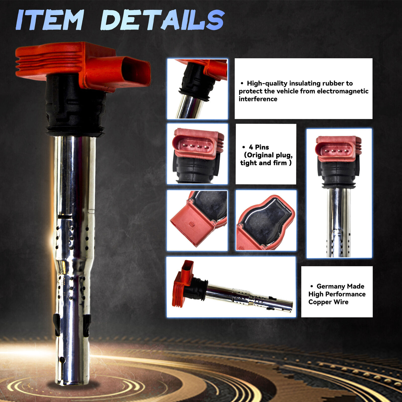 4x Ignition Coil +Spark Plug For VW Golf 2.0 TFSI / TSI Jetta MK3 3.2 ...