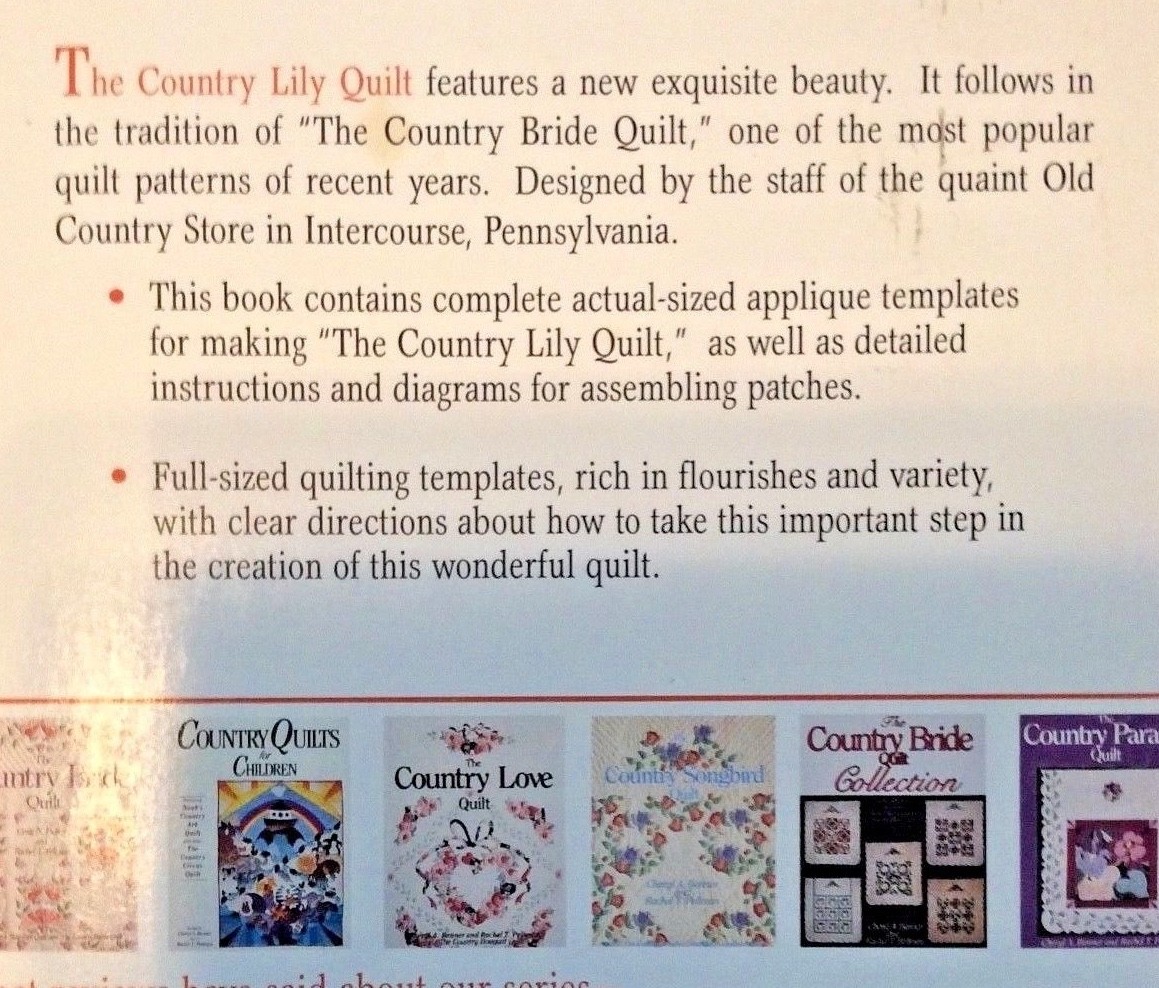 THE COUNTRY LILY QUILT BY CHERYL BENNER AND RACHEL PELLMAN | eBay