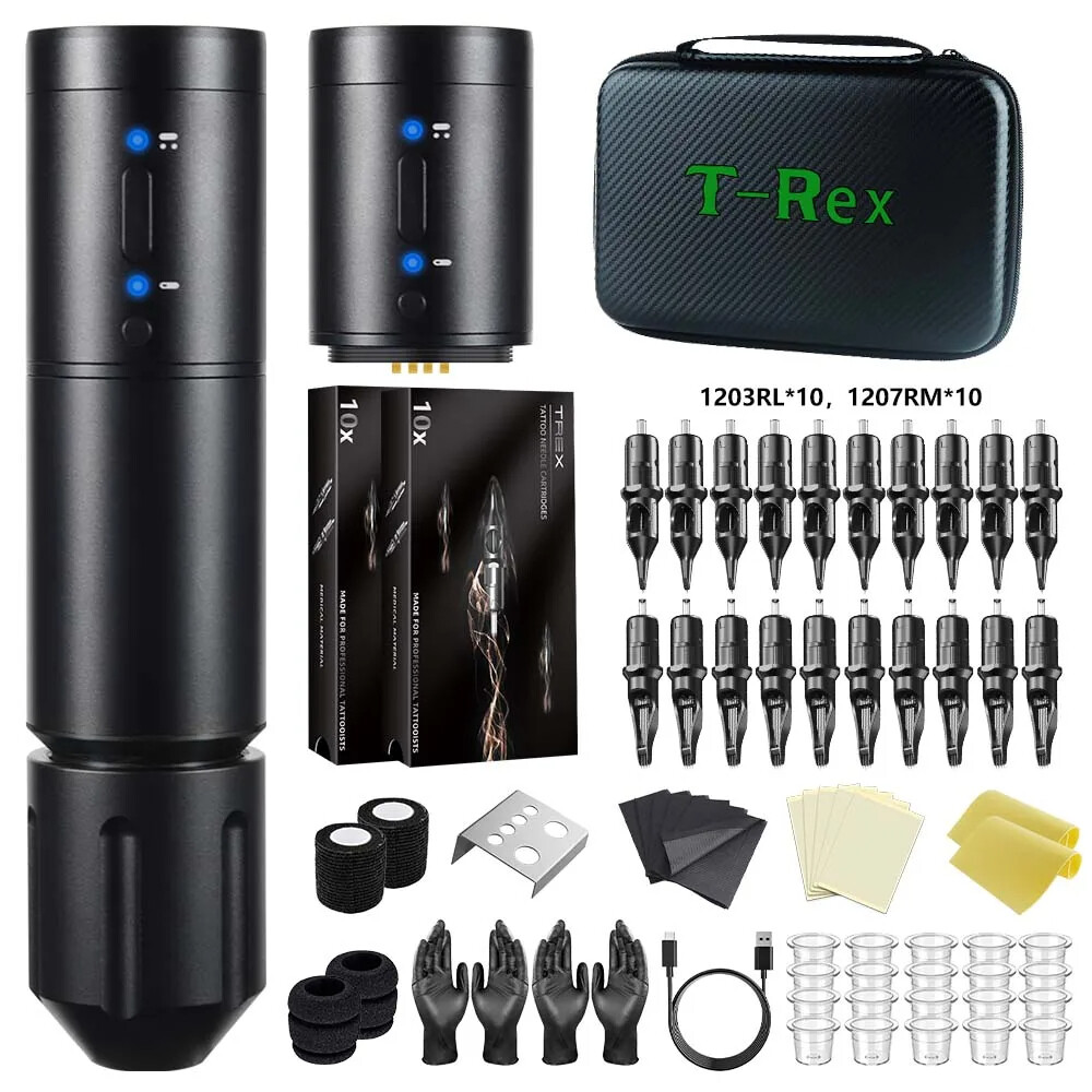 T-Rex tattoo machine, professional wireless tattoo machine kit 3.5mm ...