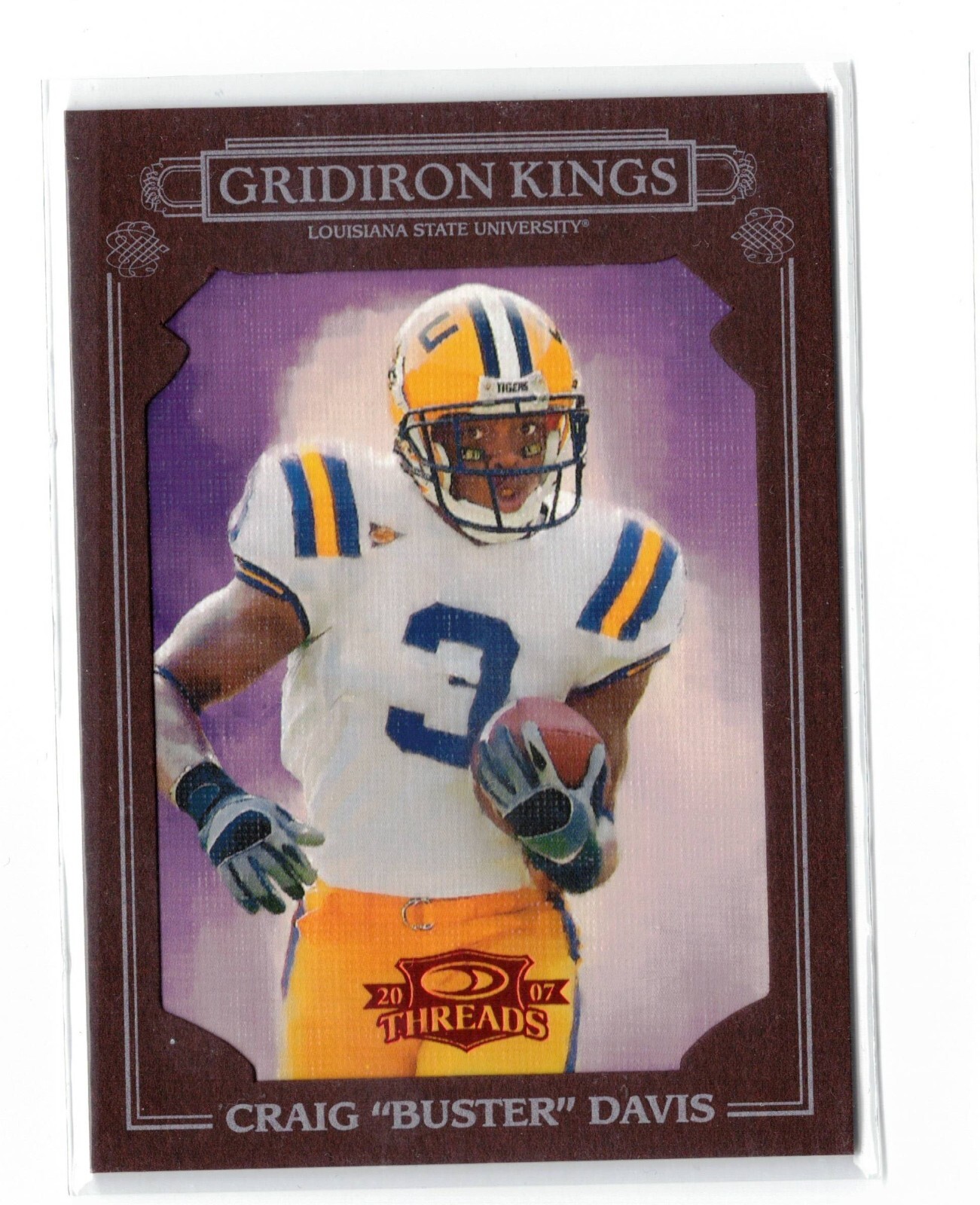 2007 Donruss Threads CRAIG BUSTER DAVIS College Gridiron Kings RED ...