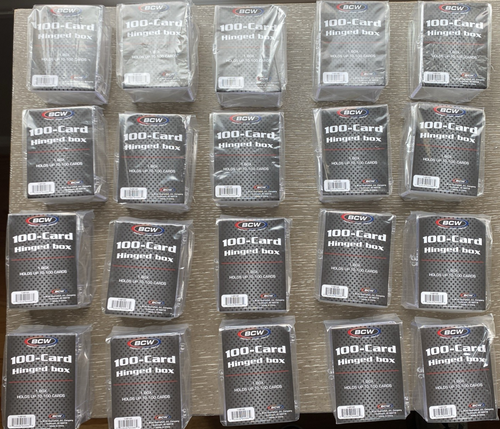 LOT OF 20 - BCW 100 CARD PLASTIC HINGED BOX - NEW | eBay
