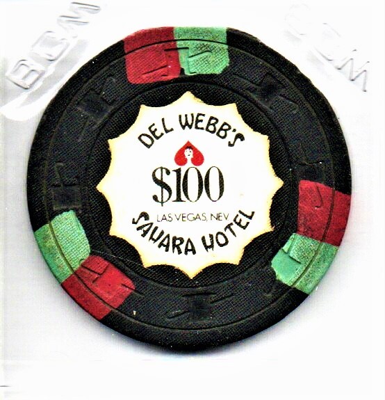 Dell Webb's Sahara Casino 1961 Las Vegas NV 100 Dollar Gaming Chip as ...