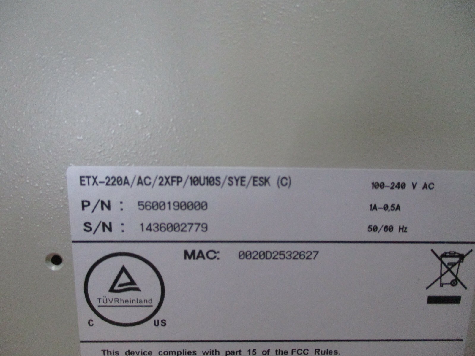 RAD ETX-220A ETX-220A TWC/ACR/4XFP/10S/SYE/ESK 10G Ethernet Carrier ...