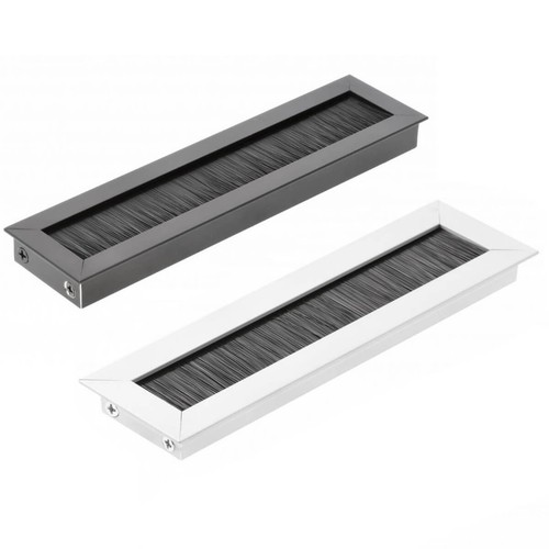 Cable Outlet Desk Cable Entry Square Cable Duct Metal with Brush | eBay UK