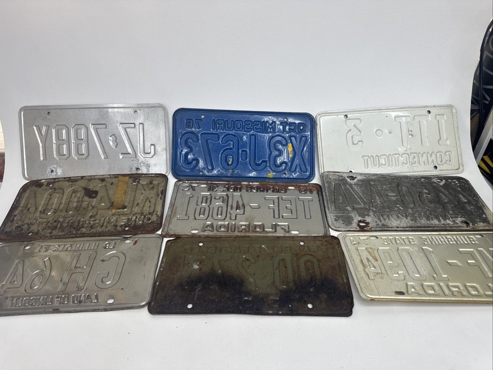 Vintage 1970s a lot of nine random ultimate man cave License Plates | eBay