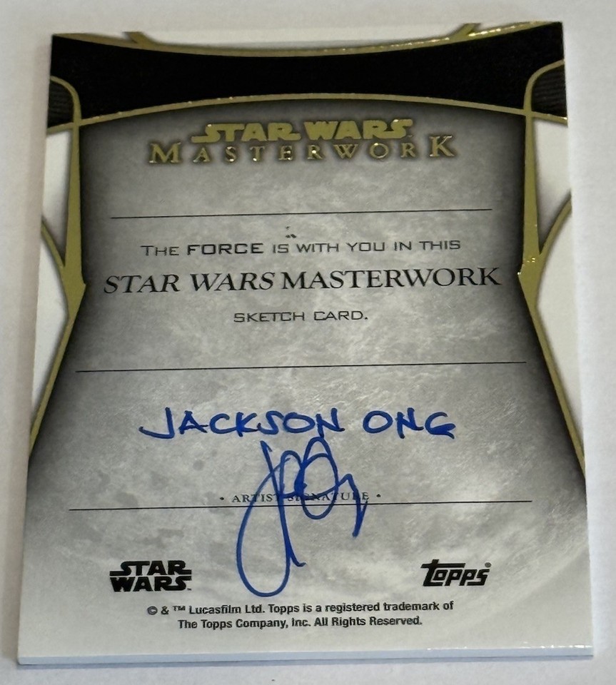 2024 Star Wars Masterwork Sketch Card Chirrut Imwe Artist Jackson Ong ...