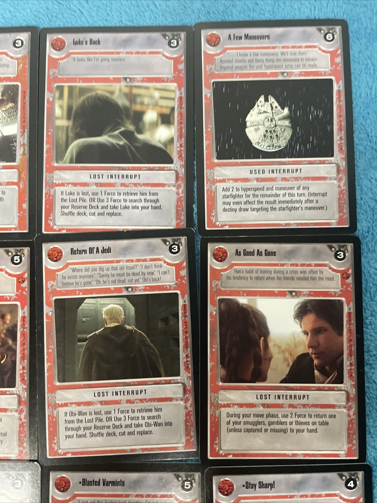 Star Wars Decipher CCG Game Replacement Cards Lot 24 Cards Han Solo ...