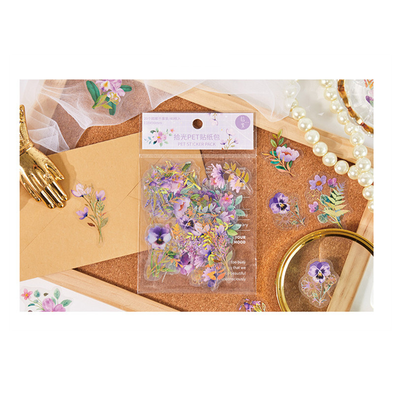 Floral Plants PVC Stickers Journal Diary Card Diy Scrapbooking ...