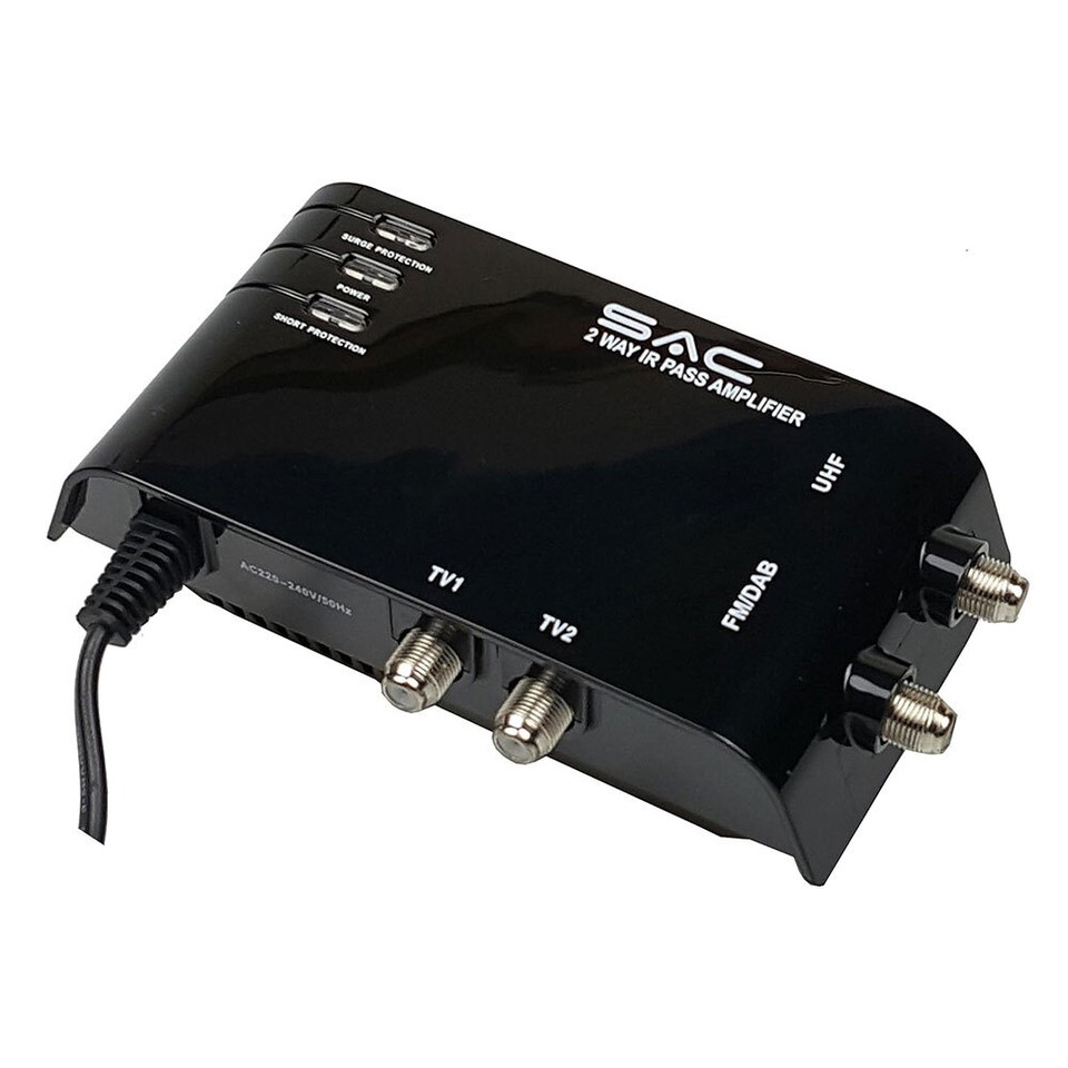 SAC 2 Way TV Booster Distribution Amplifier Digital Freeview With 12Db Gain | eBay UK