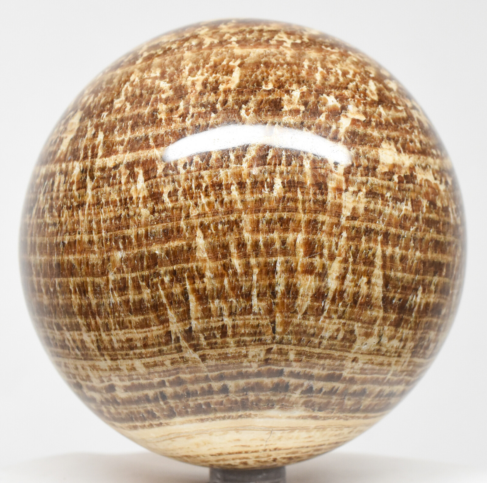 3.7" Banded Aragonite Sphere Polished SW UV Reactive Gemstone Mineral ...