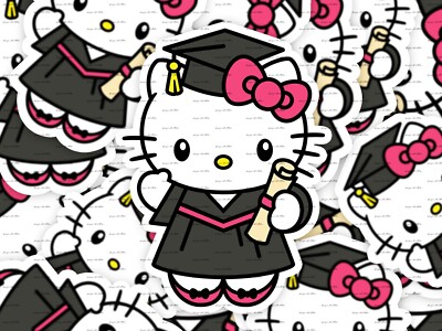 Graduation Hello Kitty Vinyl Sticker | eBay