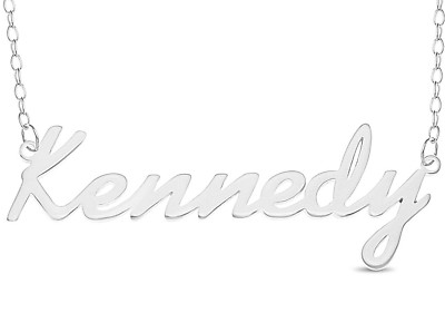 Kennedy Name Plate Necklace Pendent Sterling Silver female Personalized ...