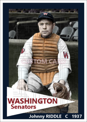 Johnny Riddle - 1937 Washington Senators - 2.5 x 3.5 custom card (blank ...