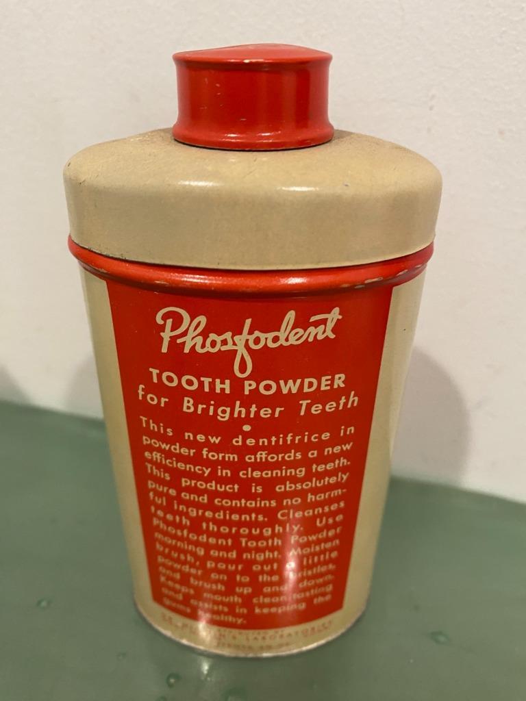 Phosfodent Dr Higgins Vtg Dental Tooth Powder NOS Vanity Tin & Box 2pc ...