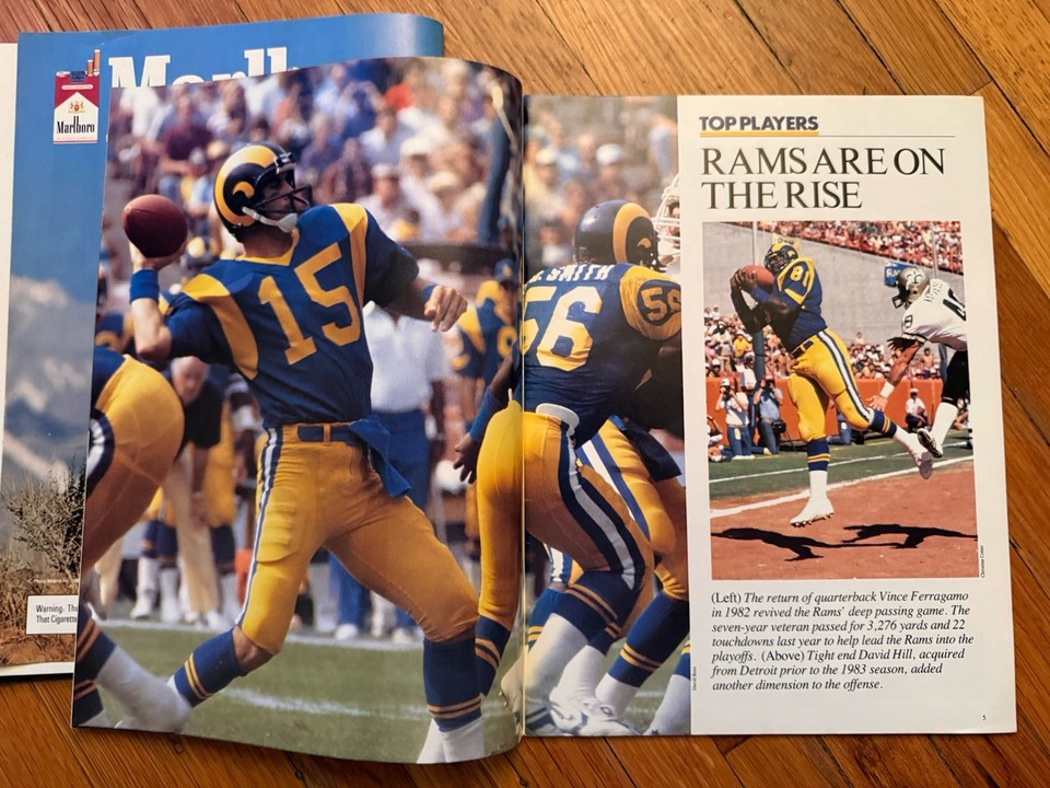 1985 Game Day NFL Seattle Seahawks Los Angeles Rams 9/23 Kingdome +Rams ...