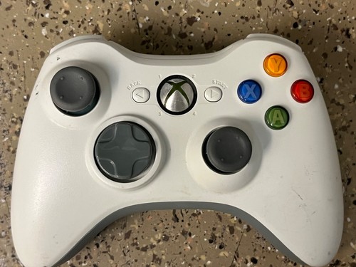 Microsoft Xbox 360 Controller OEM White Wireless Tested New Thumbsticks ...