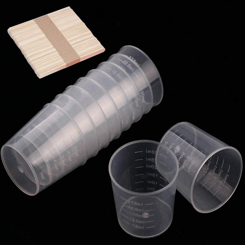 100 Pack 1oz/30ml Plastic Graduated Cups Transparent Scale Cups with 50 ...