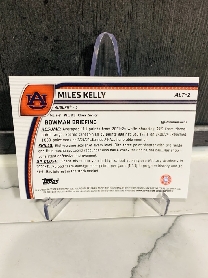 Miles Kelly Black Wave Bowman U Chrome 2025 Mavericks | eBay
