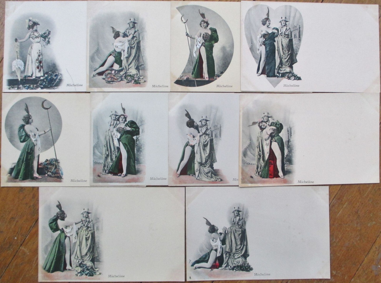 Risque Pose 1902 French Fantasy Postcard Set of Ten, Micheline Stage ...