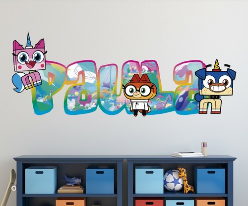 Unikitty Funny Custom Vinyl Lettering Stickers Wall Decals Name -PT ...