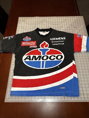 vintage nascar shirt Signed Dave Blaney sz L Amaco AOP Racing Champions ...