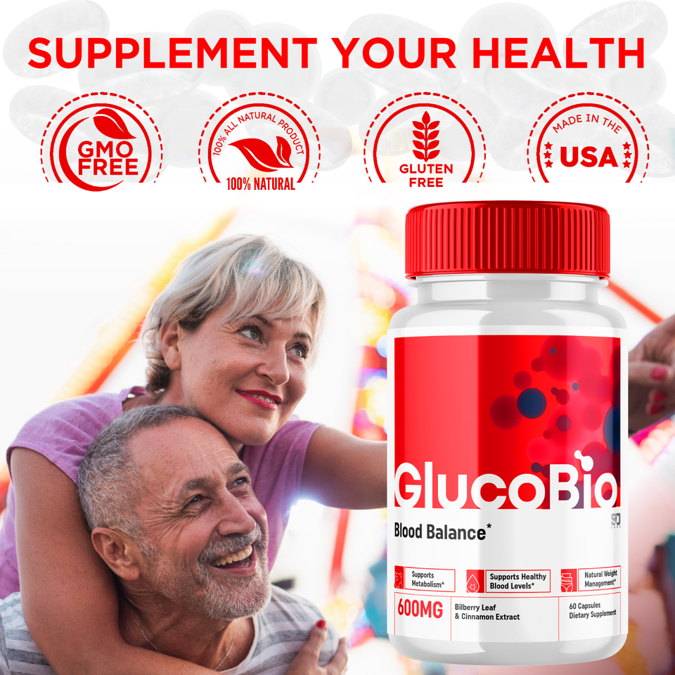 (3 Pack) Gluco Bio Blood Sugar Balance Pills, GlucoBio Heart Health 180 ...