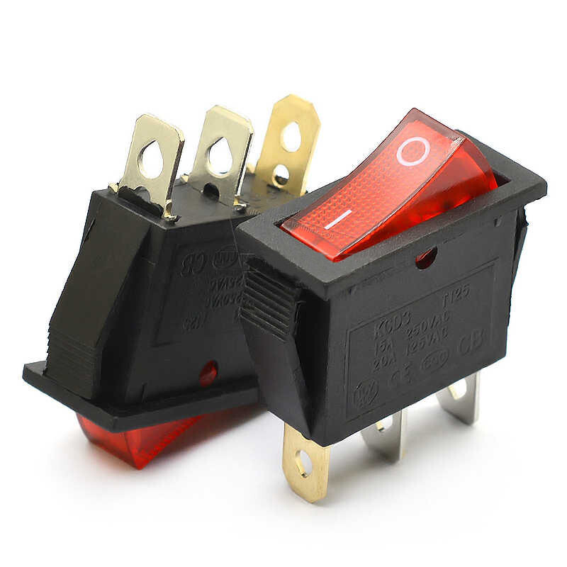 KCD3 Rocker Switch 2/3 Pin 2 Position Rectangular Rocker Switch On-Off ...