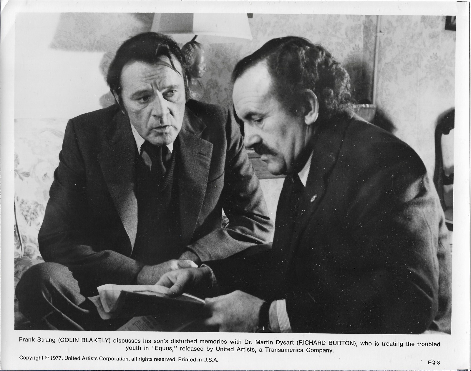 Richard Burton Colin Blakely Photograph Equus Movie 1977 Promotional ...