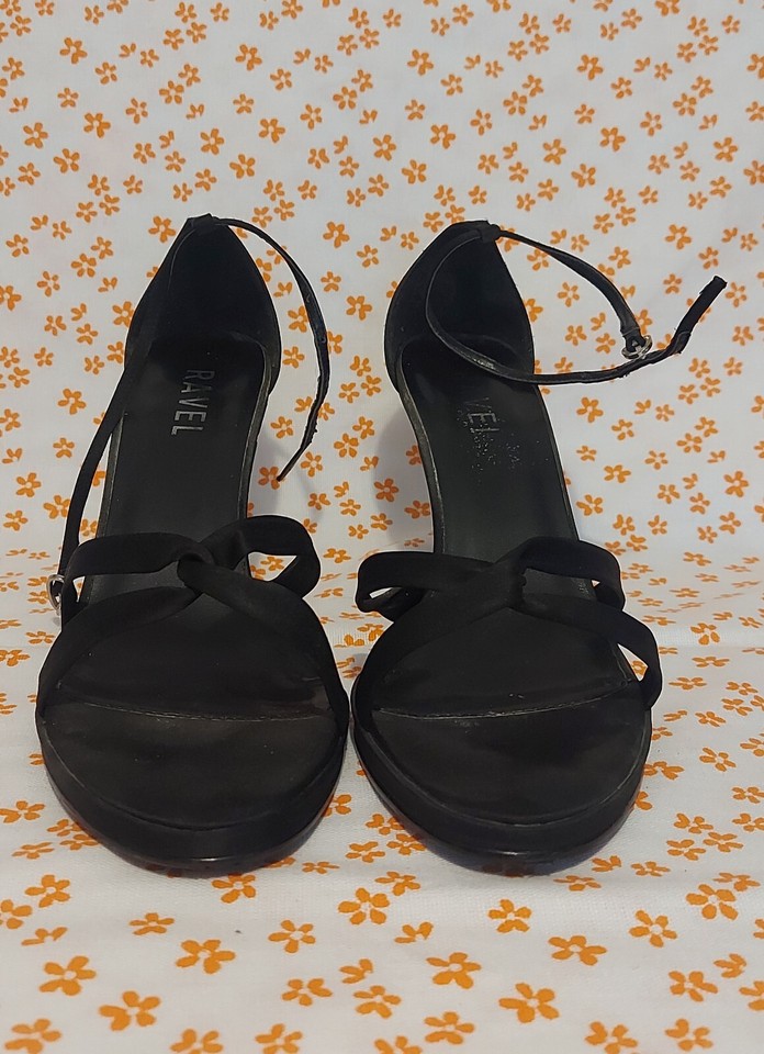 Ravel Black Strappy Stiletto Shoes - Size EUR39/UK 6 with spare heel ...