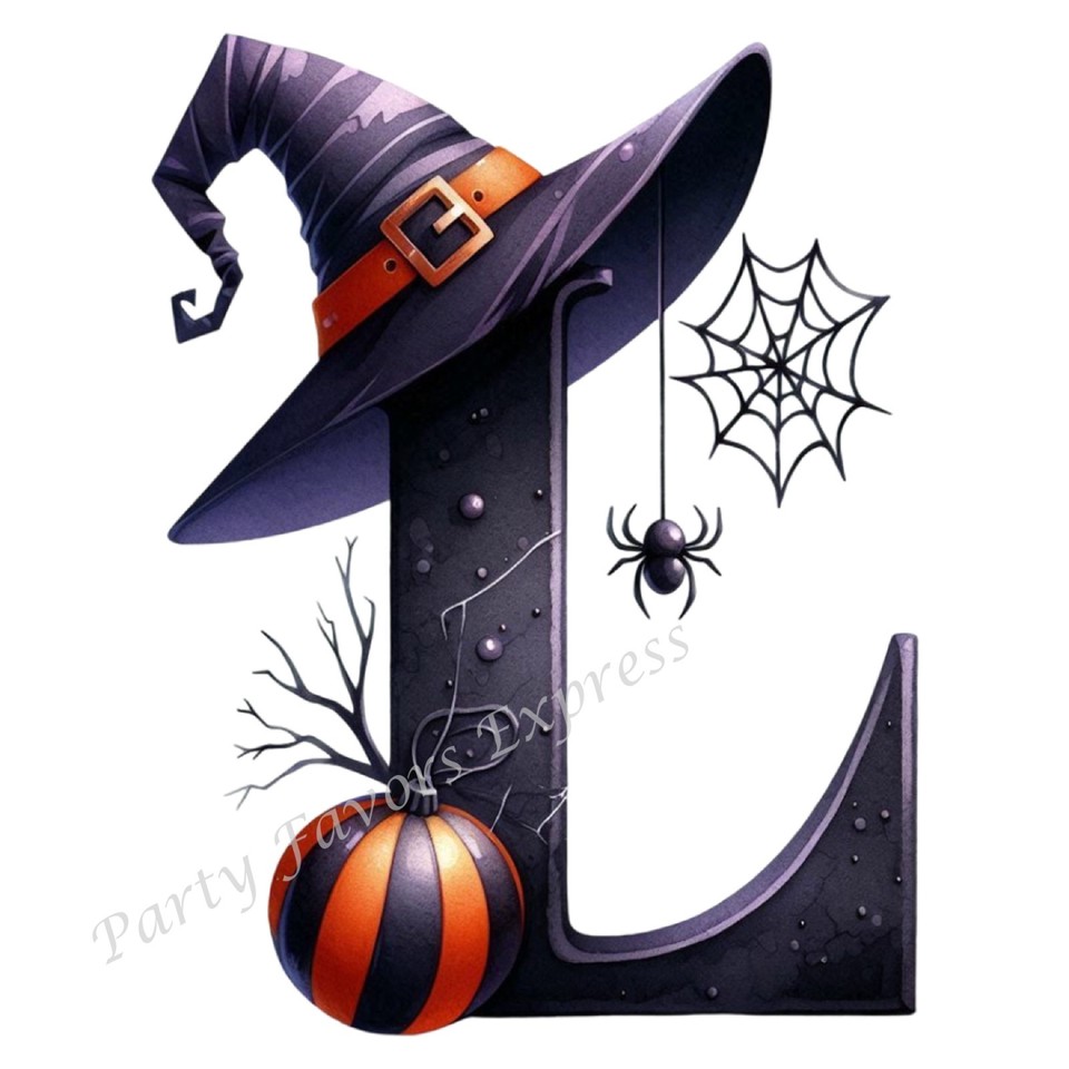 HALLOWEEN WITCH HAT MONOGRAM LETTER ENVELOPE SEALS LABELS STICKERS | eBay