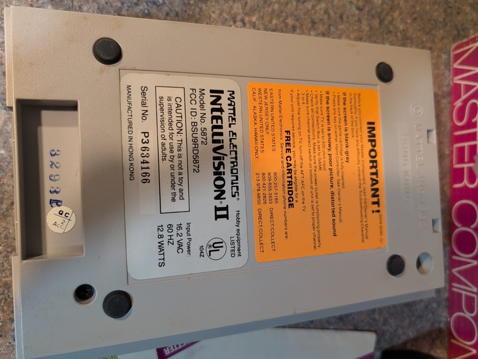 1982 Mattel Intellivision II Master Component Game Console w/ Original ...